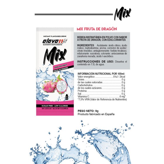 Caja 24 Sobres Mix Fruta de Dragón Sin Azúcar 1,5L — Elevenfit